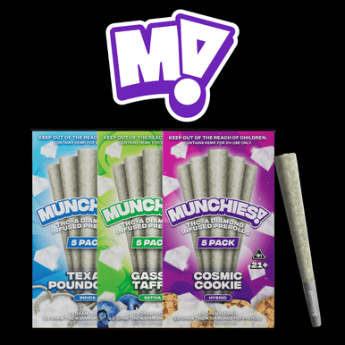 THCa Diamond Infused 1g Pre Rolls 5ct Box of 10 Delta Munchies