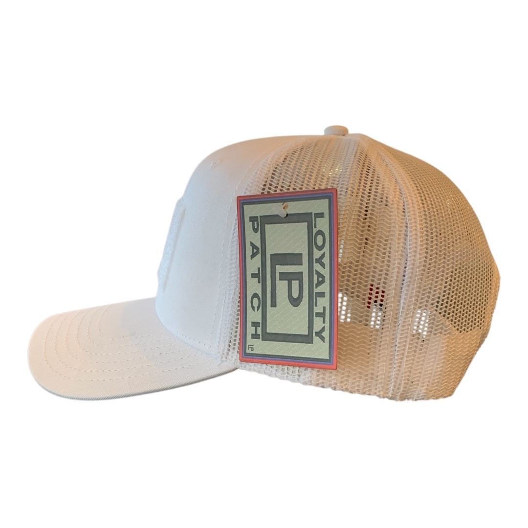 Medium Profile Trucker - White with White Mesh