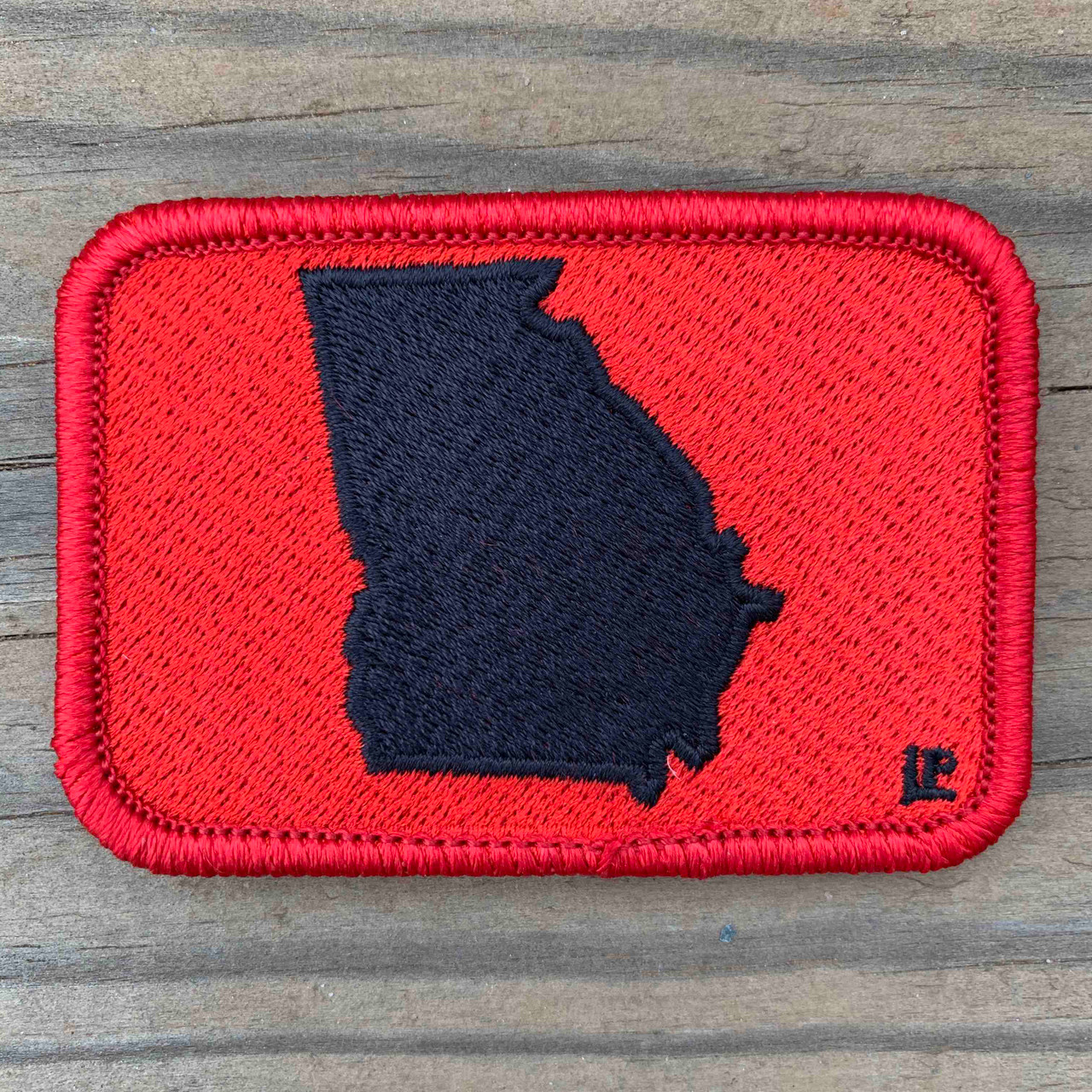 Georgia Silhouette - Black on Red 2x3 Loyalty Patch