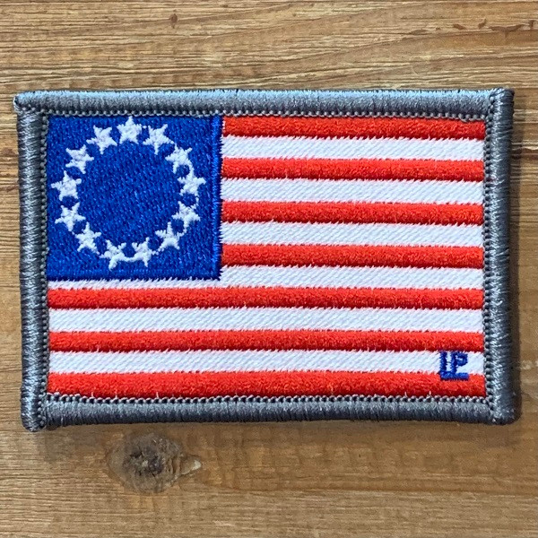 Betsy Ross Flag - Black Border 2x3 Loyalty Patch