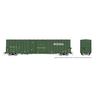 Boxcar, 6637 cu. ft., Trenton Works, BCOL, faded green(x6). - Canadian ...
