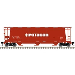Hopper car, cylindrical, 3-bay, ACF, Potacan (ALWX).. - Canadian ...