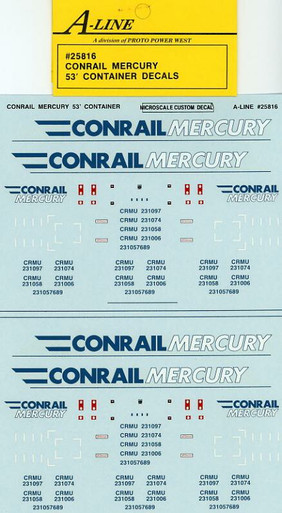 Decal, container, 53', Conrail Mercury - Canadian Express Line