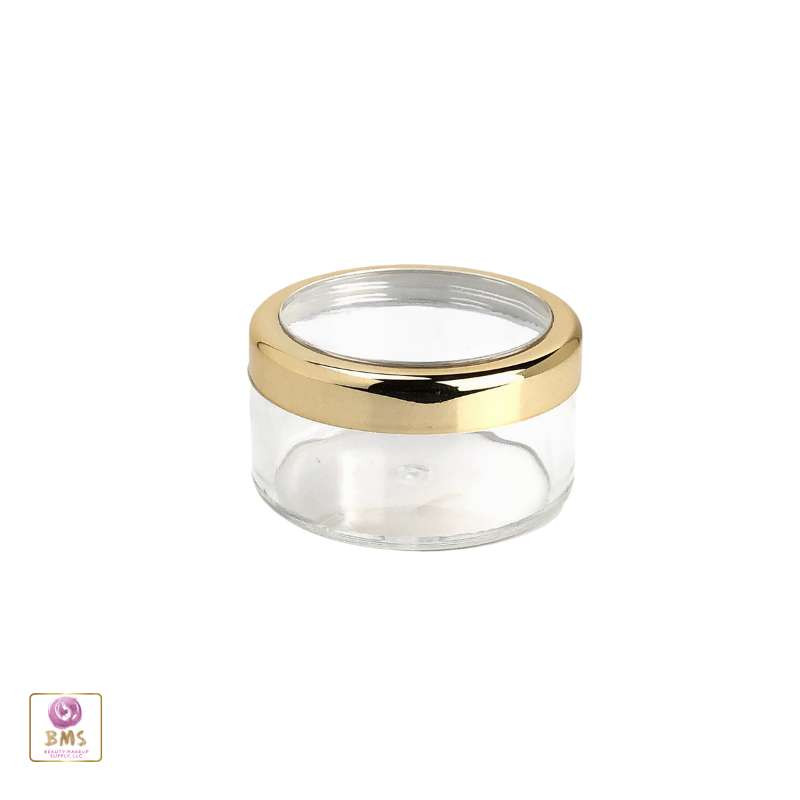 30 Gram Plastic Beauty Containers with Gold or Silver Trim Acrylic ...