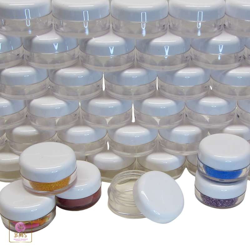 Makeup Jars Empty Plastic Lip Balm Cosmetic Containers - 5 Gram (Clear ...