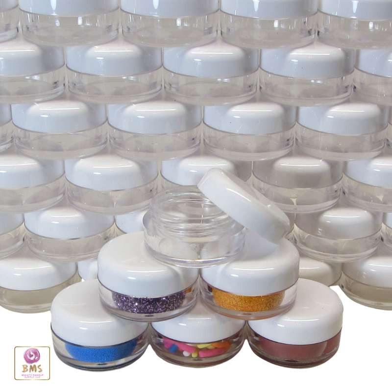 Makeup Jars Empty Plastic Lip Balm Cosmetic Containers - 5 Gram (Clear ...