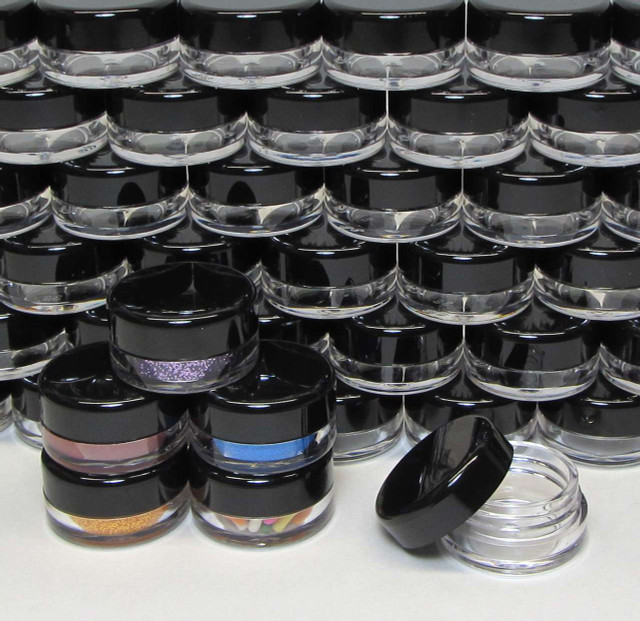 Cosmetic Jars Plastic Lip Balm Beauty Containers with Lids- 3 Gram ...