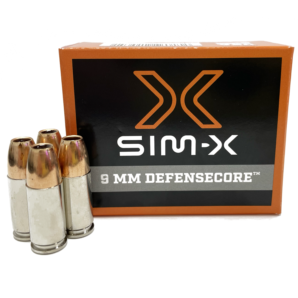 Sim-X 9mm Defensecore 45gr Lead Free Hollow Point 20Rnd Handgun Ammo