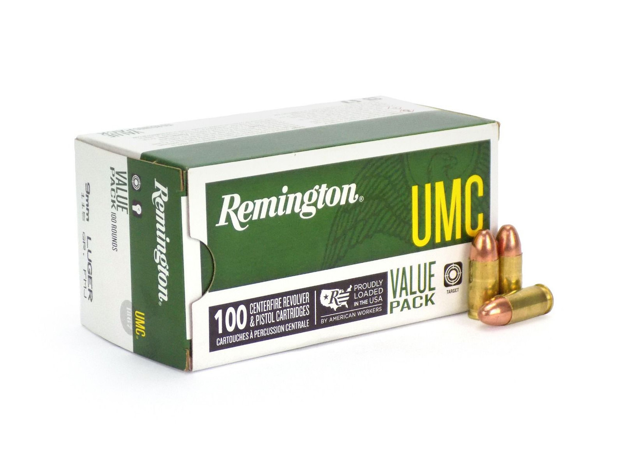 Buy Remington UMC 9mm Luger 115gr 100Rnd Full Metal Jacket Handgun Ammo ...
