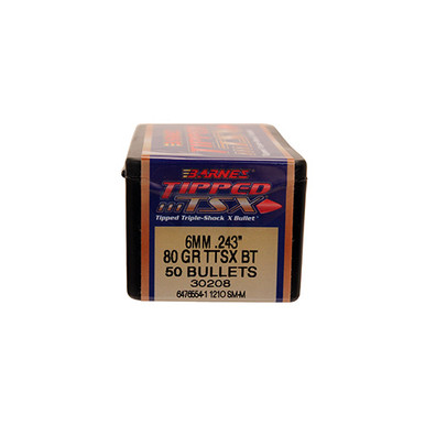 Buy Barnes Bullets Tipped Triple-Shock X (TTSX) 6mm 80 gr Polymer Tip ...