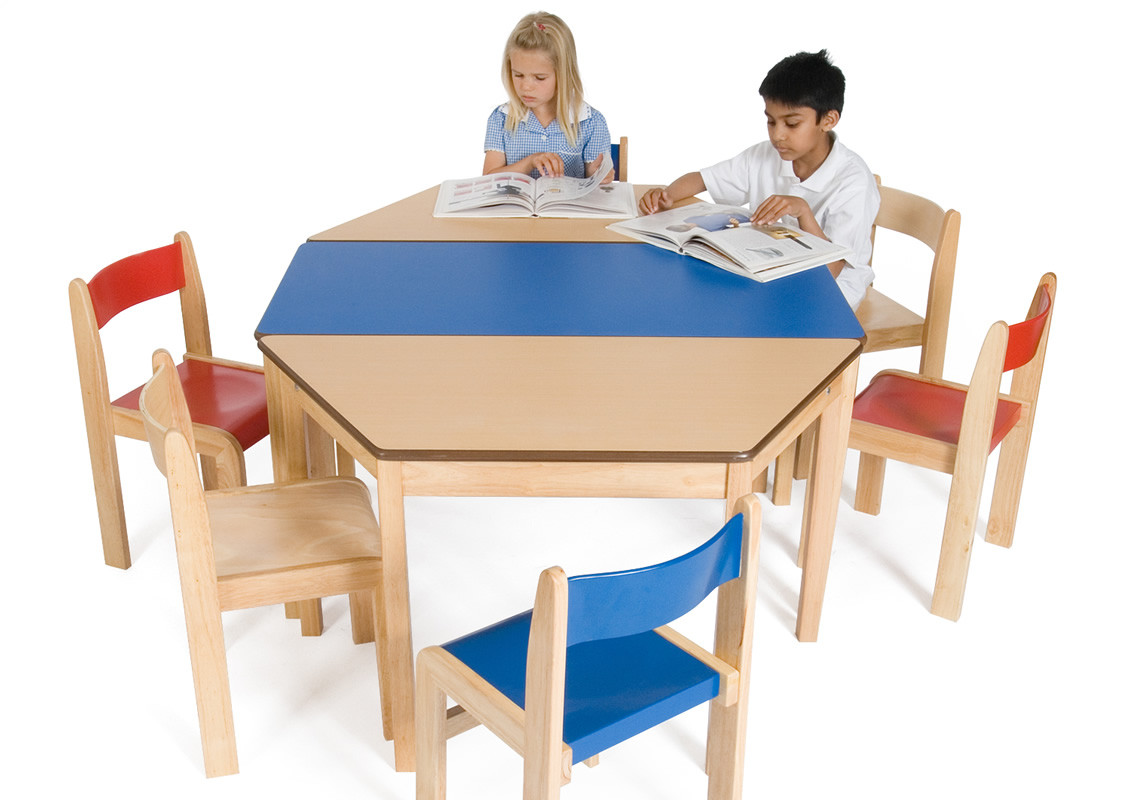 Tuf Class Trapezoidal Table Beech S2 - Kids Rooms
