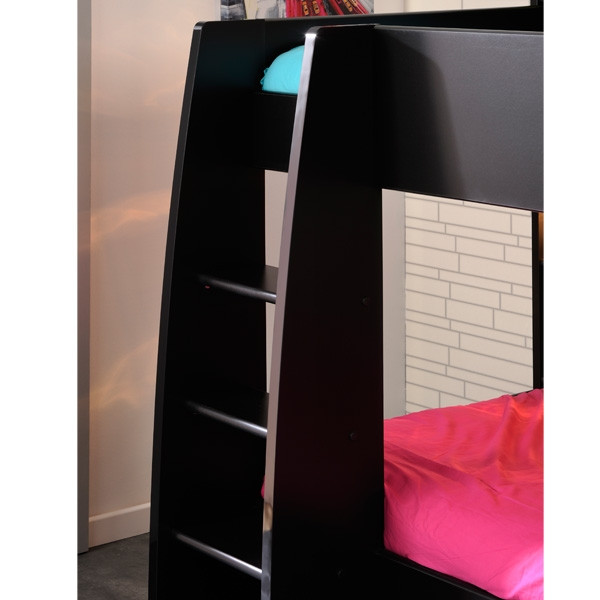 Paco Black Bunk Bed with Storage - Kids Rooms