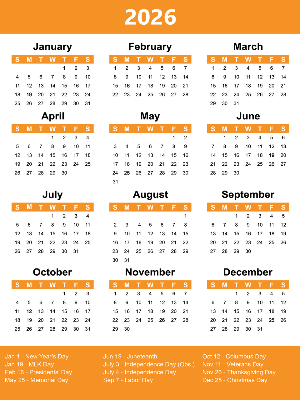 2025 Yearly Calendar Magnet