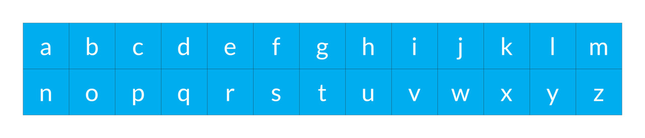 Cyan Magnetic Alphabet Letters (Lower Case)