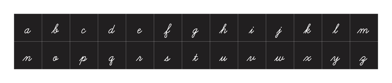 Black Magnetic Cursive Alphabet Letters (Lower Case)