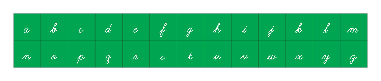 Green Magnetic Cursive Alphabet Letters (Lower Case)