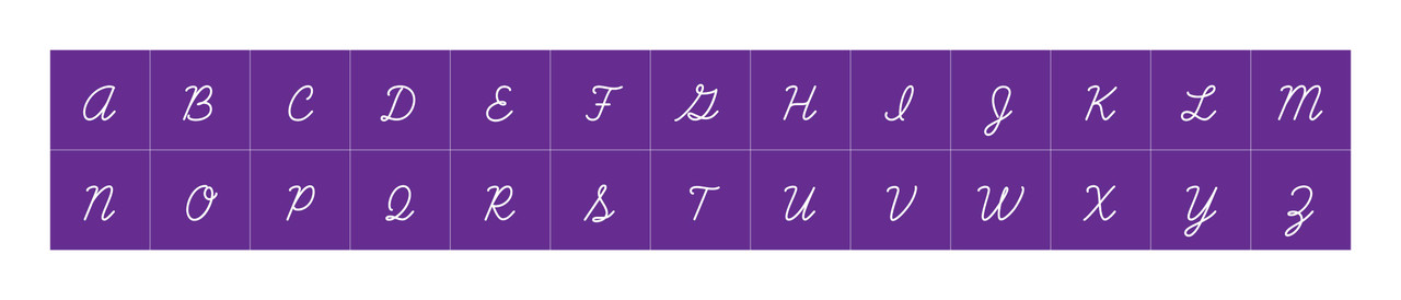 Purple Magnetic Cursive Alphabet Letters (Upper Case)