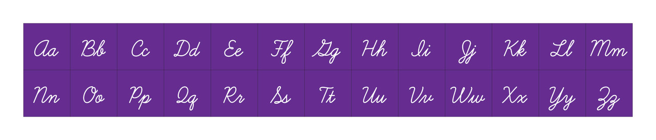 Purple Cursive Magnetic Alphabet Letters (Upper and Lower Case)