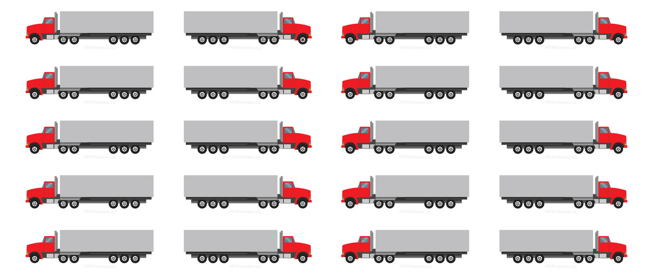 Red Commercial Semi Truck Vehicle Magnets for Route Planning