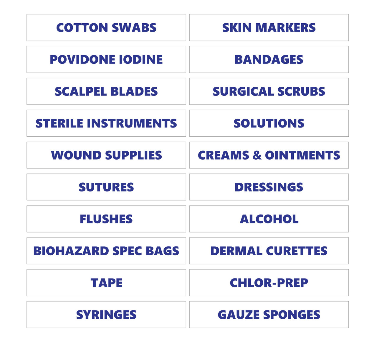Blue Inverted Medical Supplies Magnetic Labels