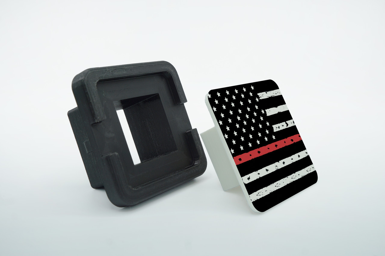 Thin Red Line Flag Trailer Hitch Cover Bundle