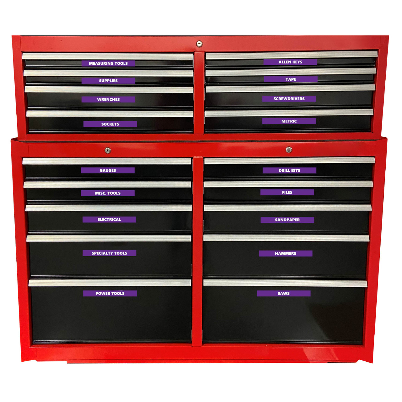 Purple Tool Box Organizational Stickers Basic Set