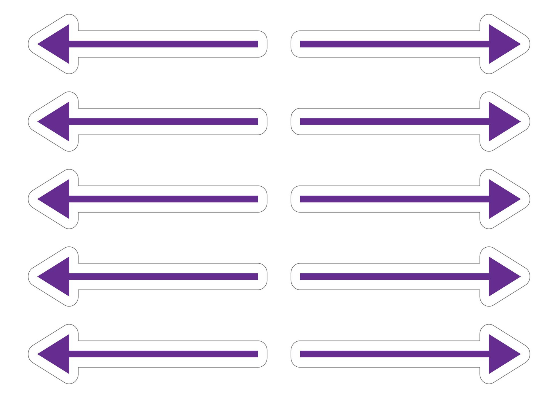 Purple Magnetic Directional Arrows