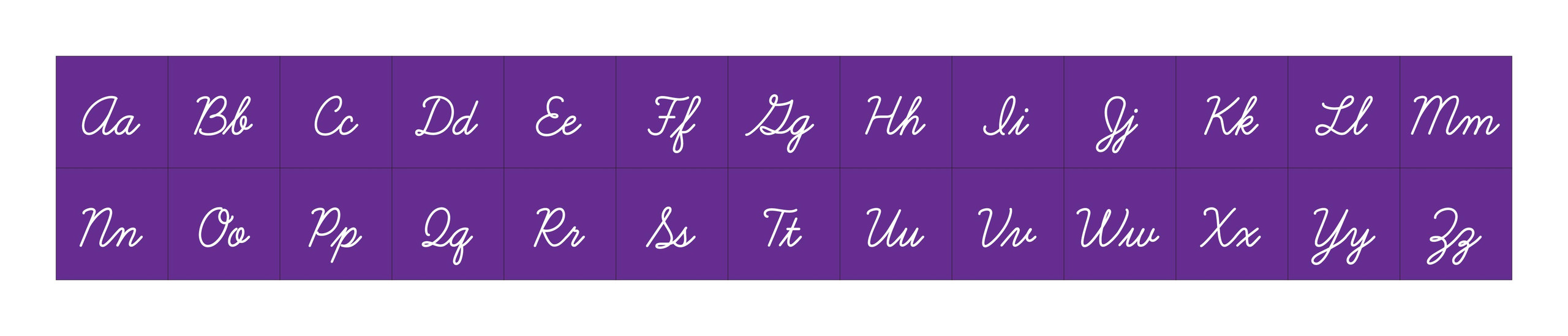 Purple Cursive Magnetic Alphabet Letters (Upper and Lower Case)