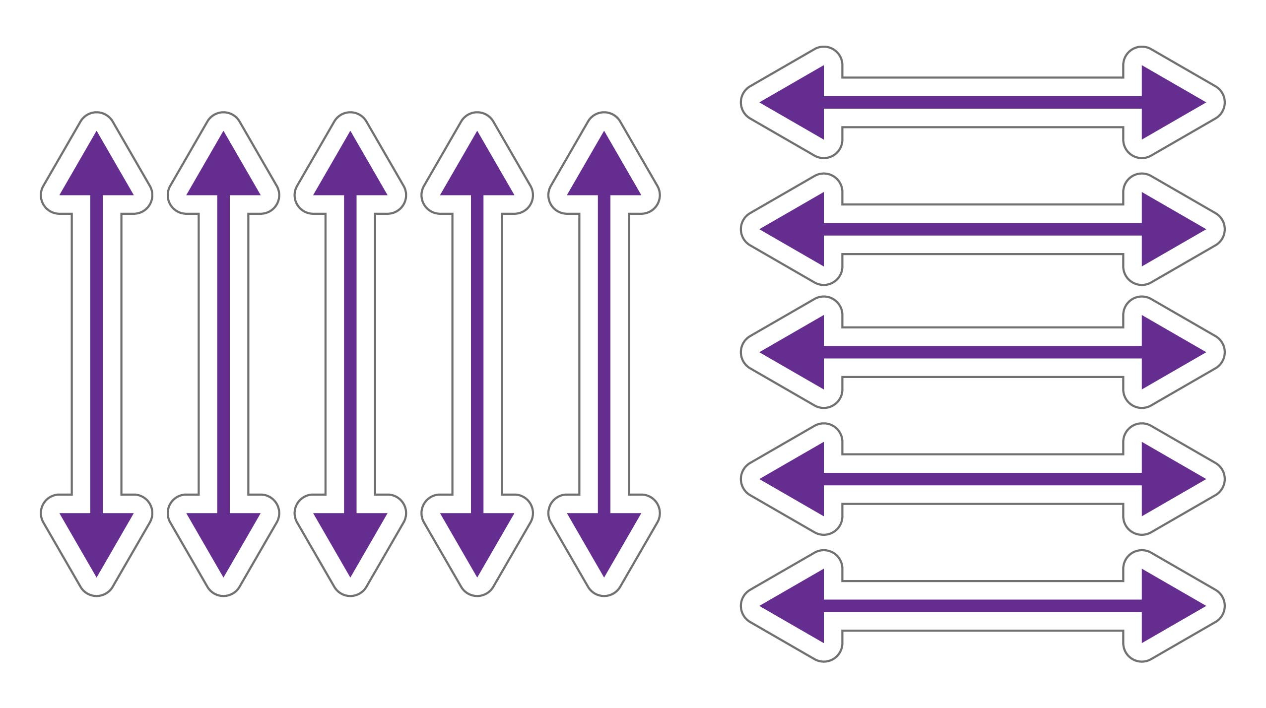 Purple Magnetic Directional Arrows