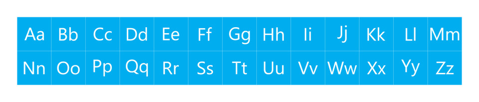 Cyan Magnetic Alphabet Letters (Upper and Lower Case)