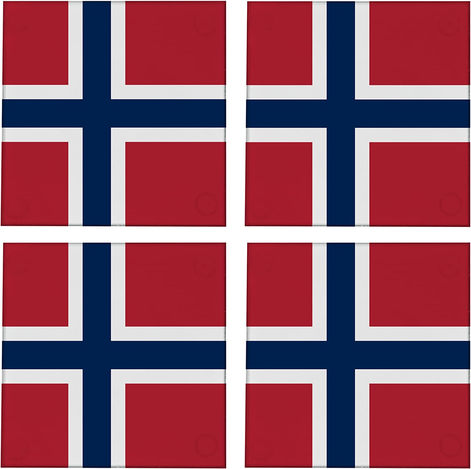 Norway Flag 3.5" Square Glass Coasters by DCM Solutions