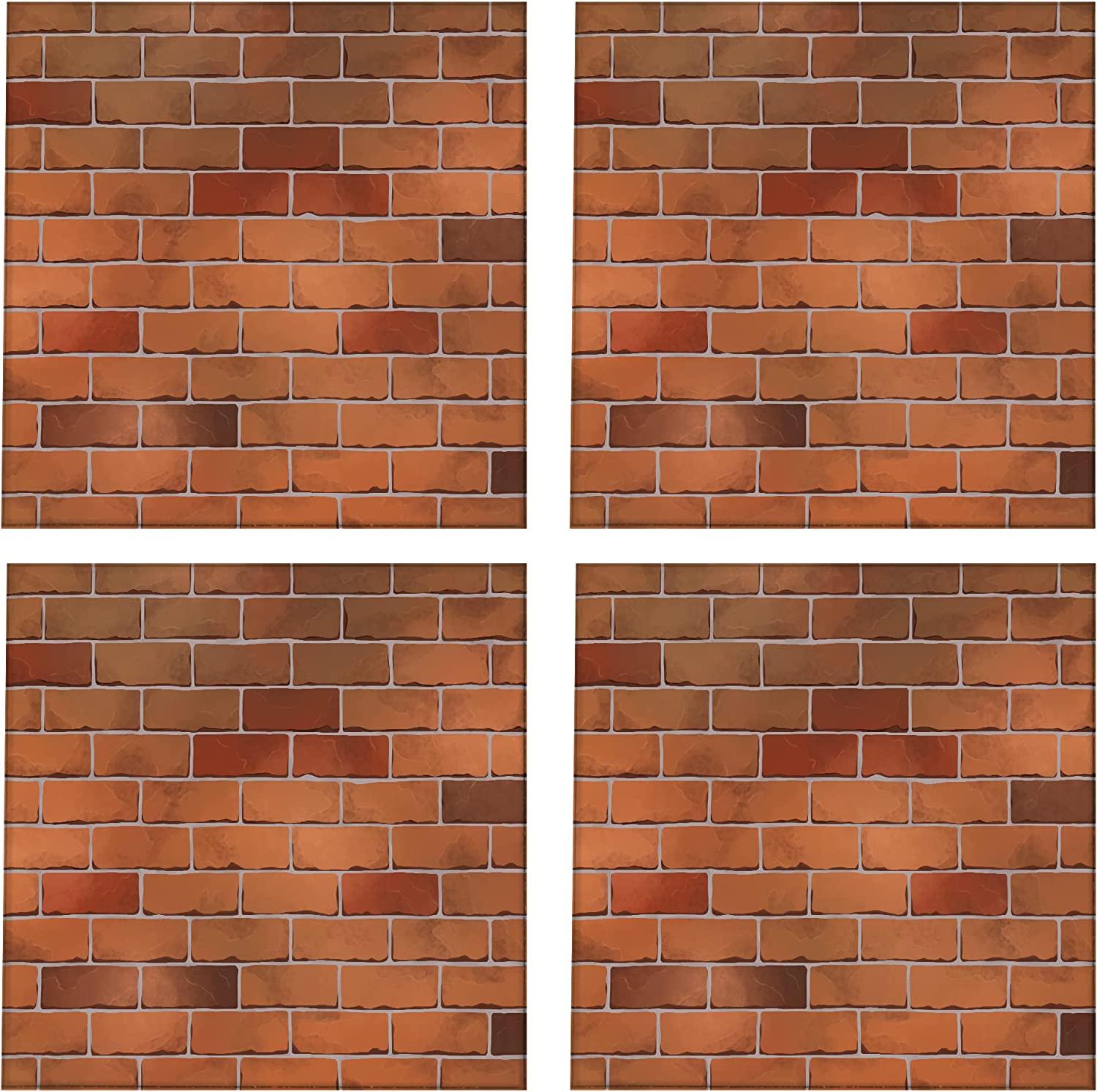 Brick Wall Design 3.5" Square Glass Coaster