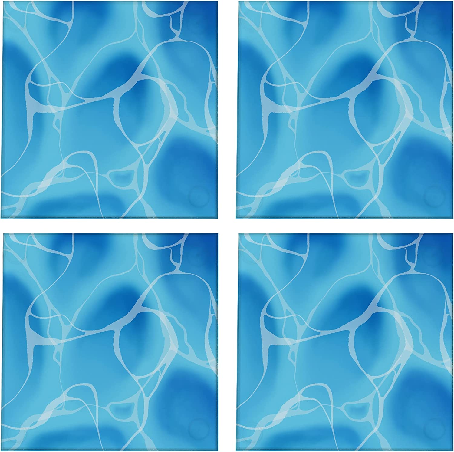 Artistic Ocean Water Design 3.5" Square Glass Coasters