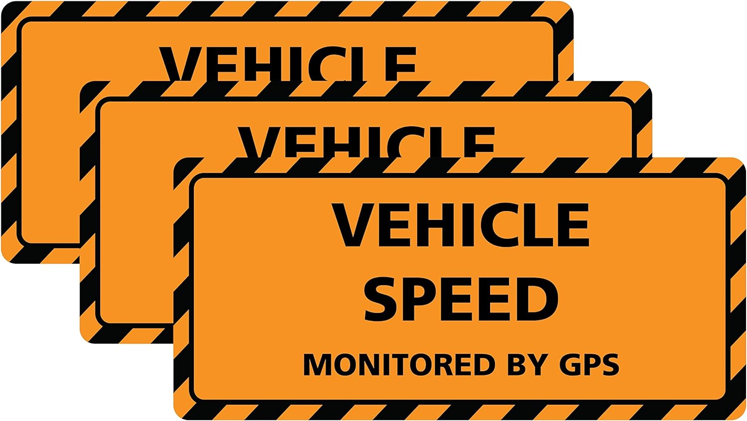 Vehicle Speed Monitored by GPS Bumper Sticker 3 Pack ( 9" W x 4" H)