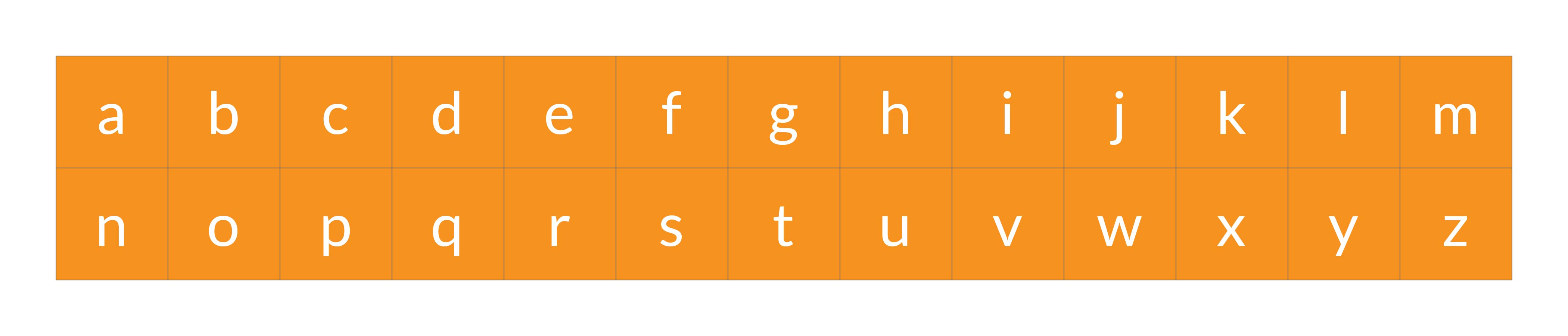 Orange Magnetic Alphabet Letters (Lower Case)