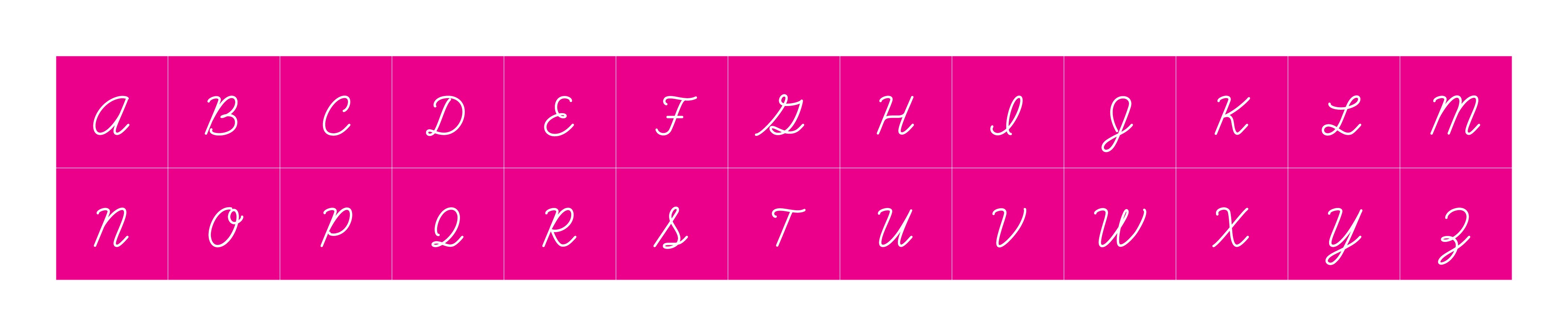 Pink Magnetic Cursive Alphabet Letters (Upper Case)