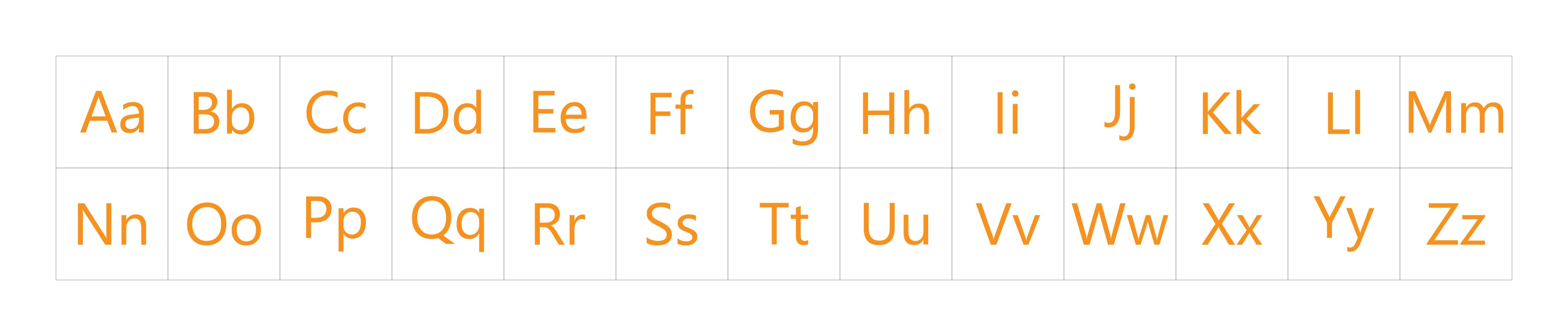 Orange Inverted Magnetic Alphabet Letters (Upper and Lower Case)