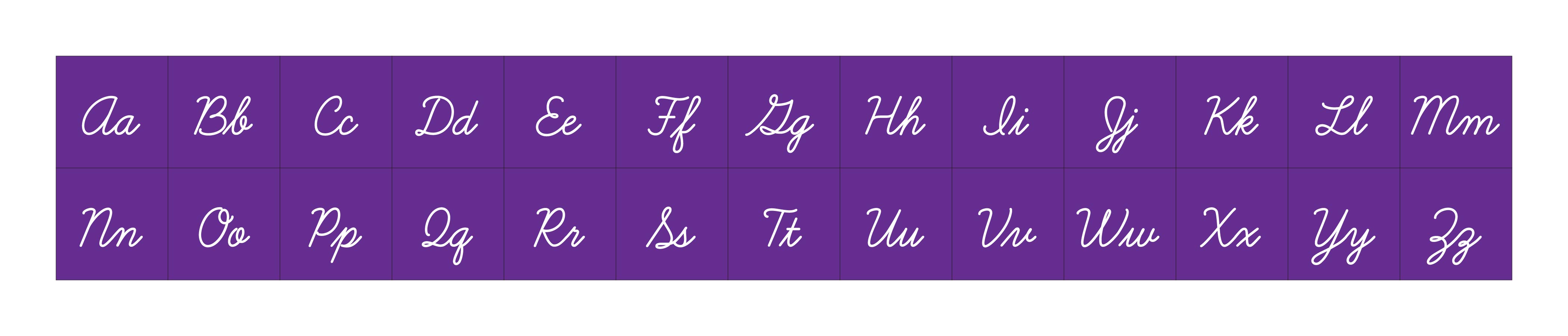 Purple Cursive Magnetic Alphabet Letters (Upper and Lower Case)