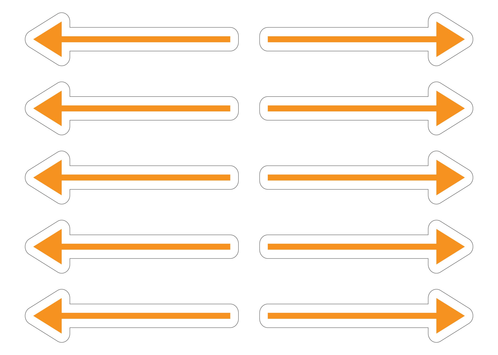 Orange Magnetic Directional Arrows