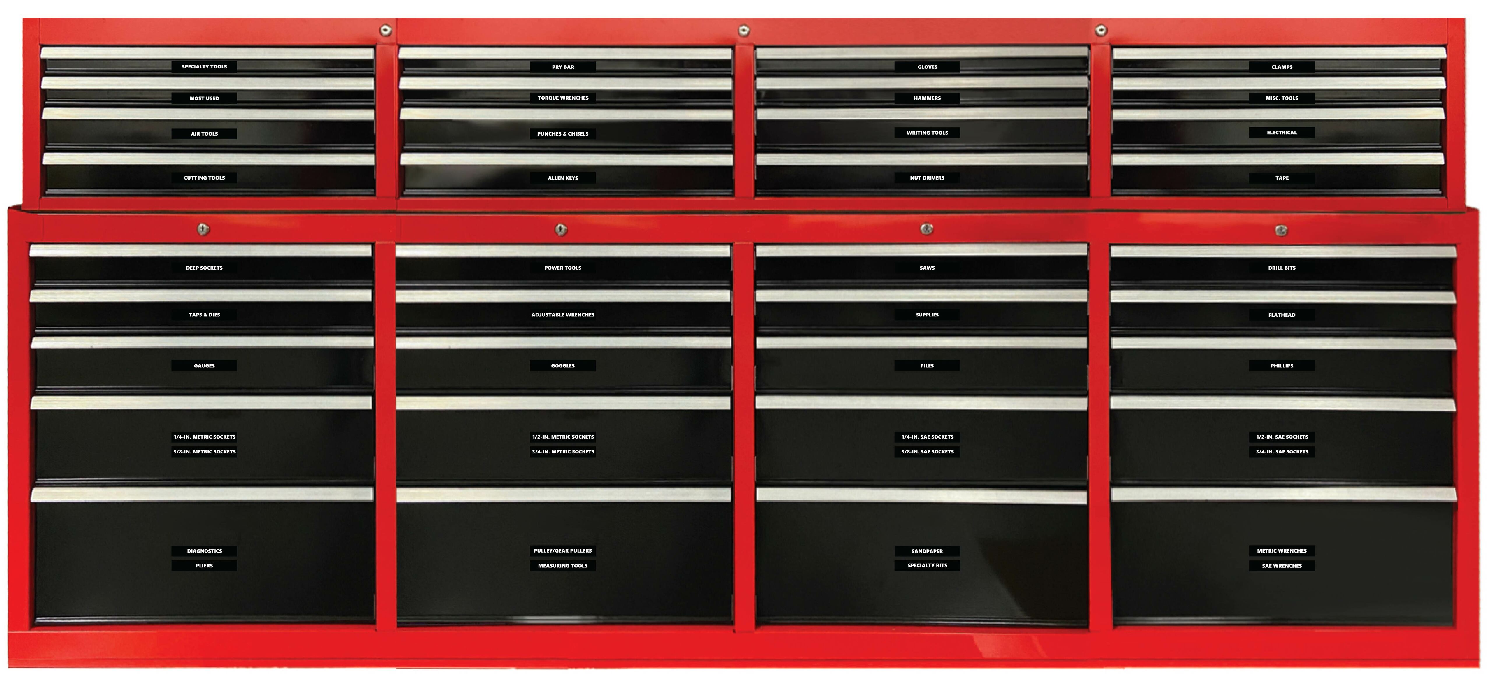 Black Toolbox Organizational Magnetic Labels Ultimate Set