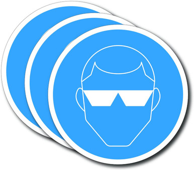 Safety Goggles Sticker Sign (3-Pack)