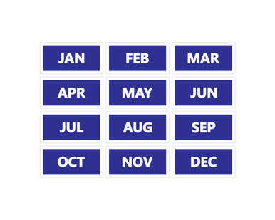 Blue Calendar Month Magnets