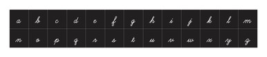 Black Magnetic Cursive Alphabet Letters (Lower Case)
