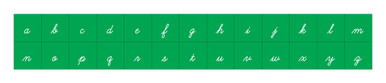 Green Magnetic Cursive Alphabet Letters (Lower Case)