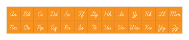 Orange Cursive Magnetic Alphabet Letters (Upper and Lower Case)