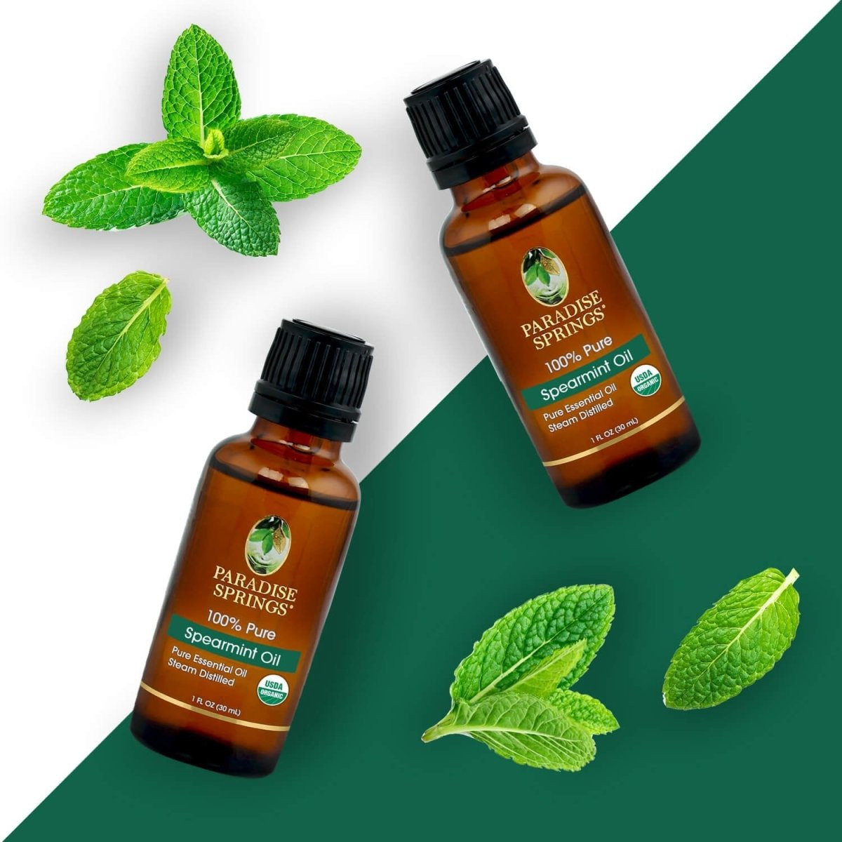 Paradise Springs Organic Spearmint Essential Oil – Focus, Skin & Hair ...