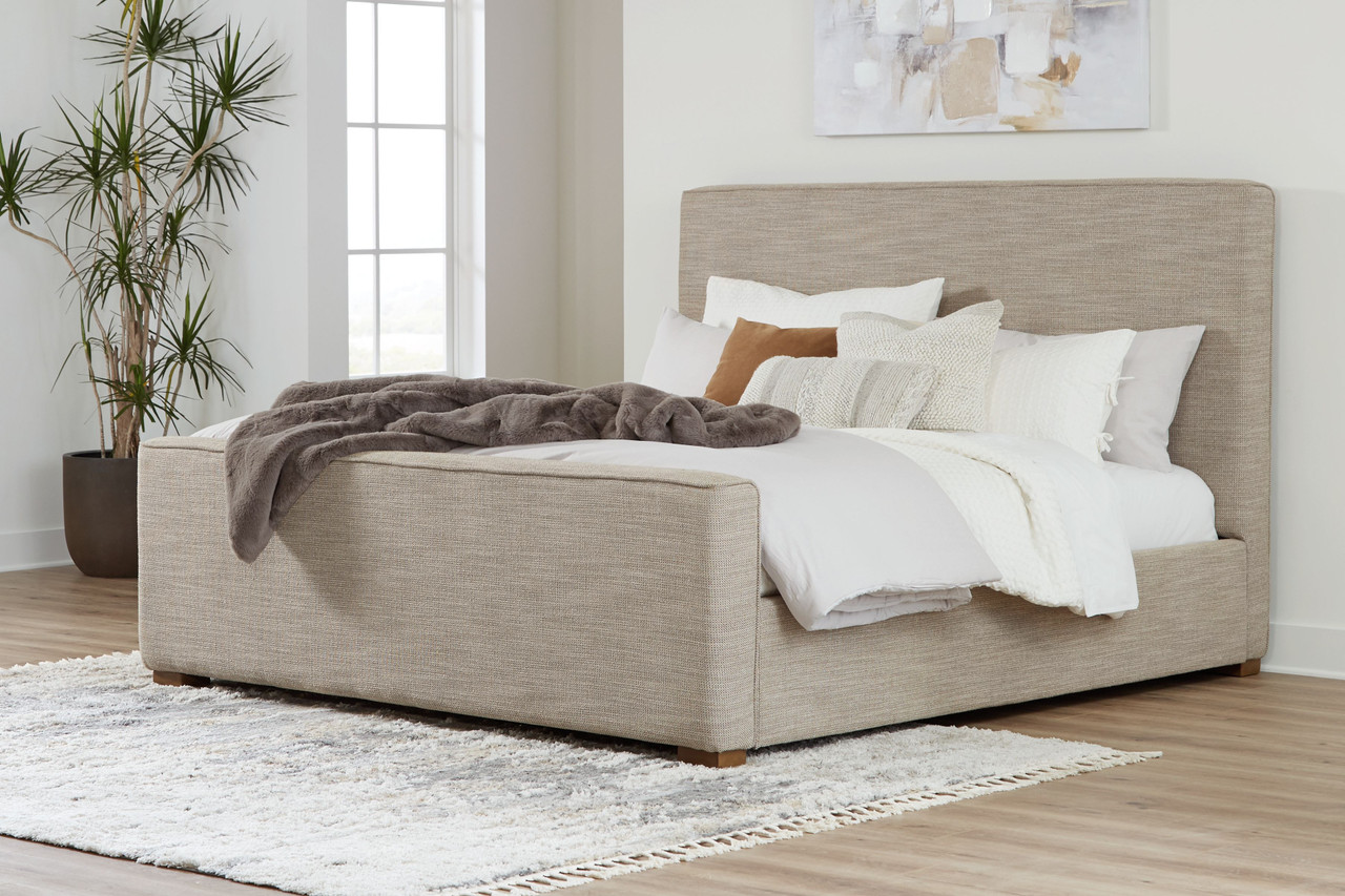 Neutral upholstered bed store
