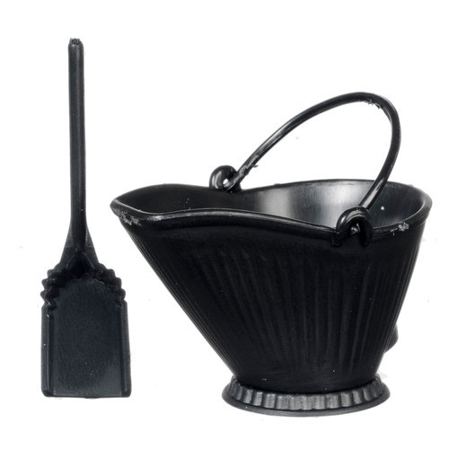 Coal Scuttle Kit and Shovel and Coal - Dollhouse City