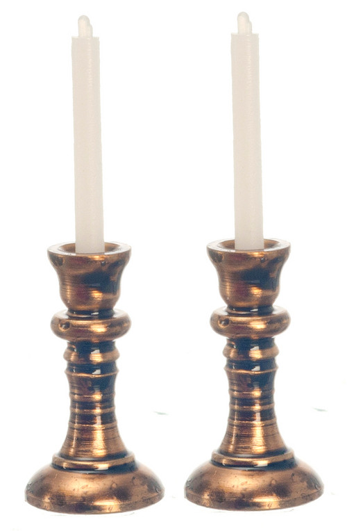 Copper Candlesticks - Dollhouse City
