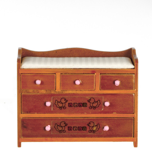 Changing Table - Walnut - Dollhouse City